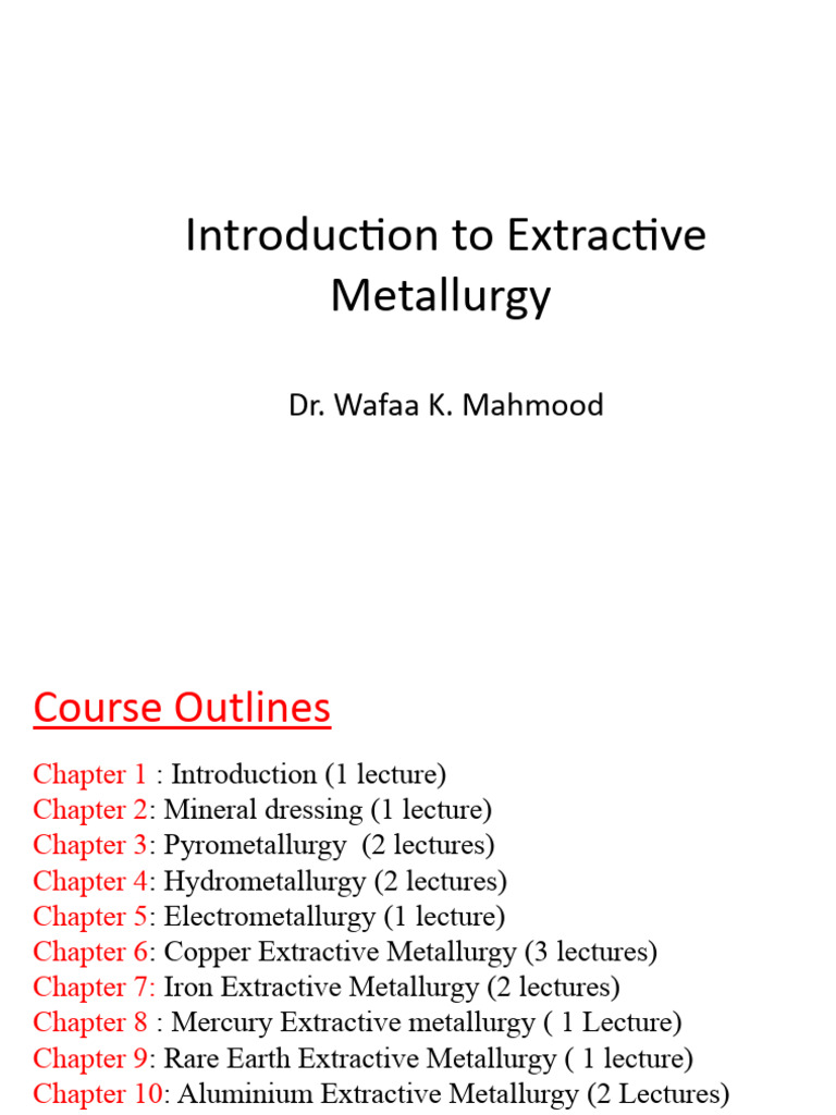 Lecture 1 ... Introduction | PDF | Metallurgy | Metals