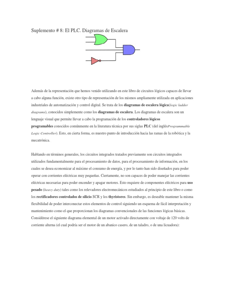 El PLC Diagrama de Escalera | PDF | Controlador lógico programable ...