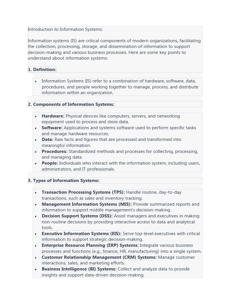 Introduction To Information Systems | PDF