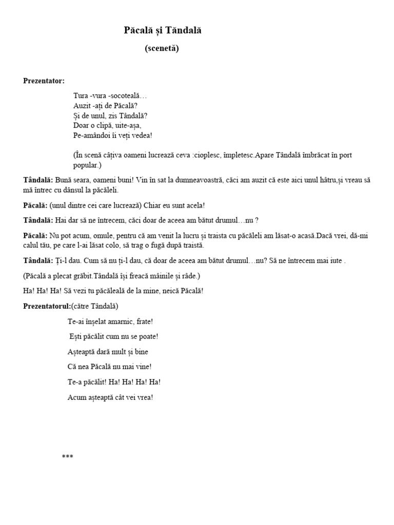 Pacala Si Tandala | PDF