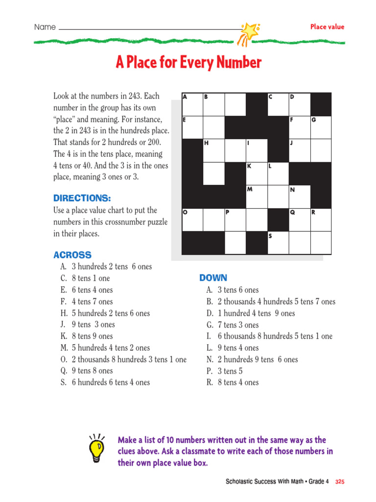 Grade_4_worksheet_A_Place_for_Every_Number | PDF