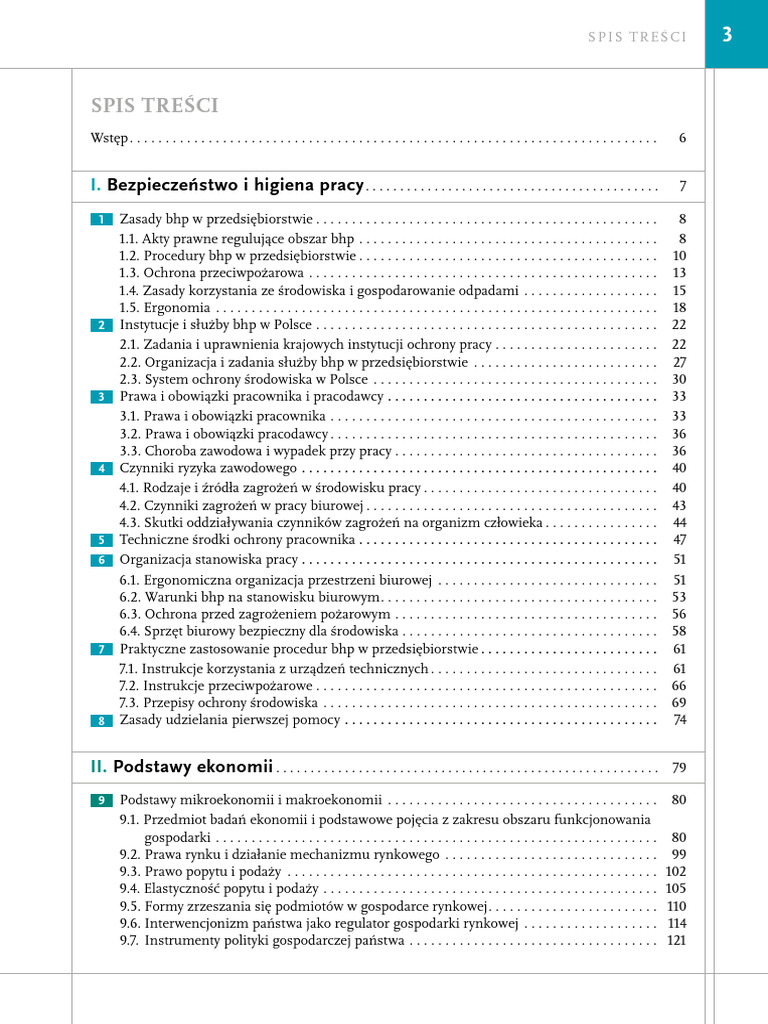 1609I7 Spis Tresci | PDF