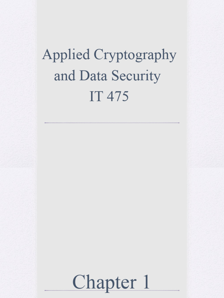Ch1 Introduction To Cryptography | PDF | Encryption | Cryptography