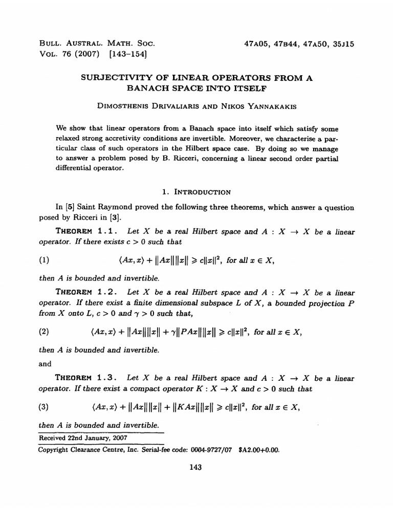 Download | PDF | Banach Space | Operator (Mathematics)