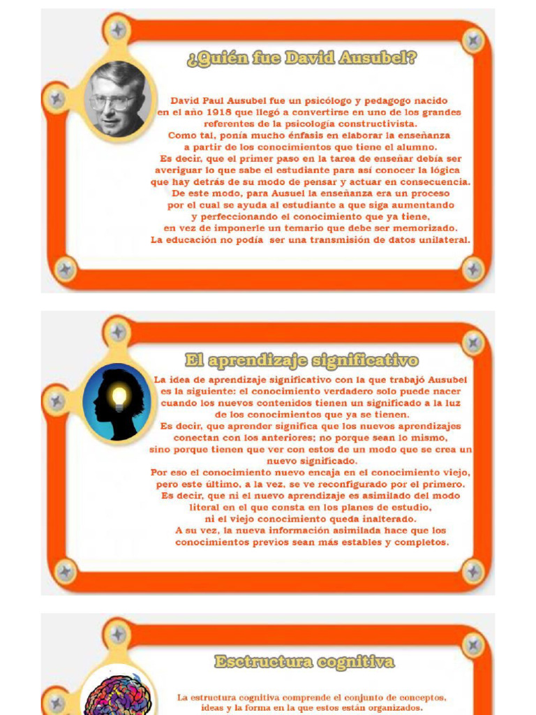 Ausubel - Teoría del Aprendizaje Significativo | PDF