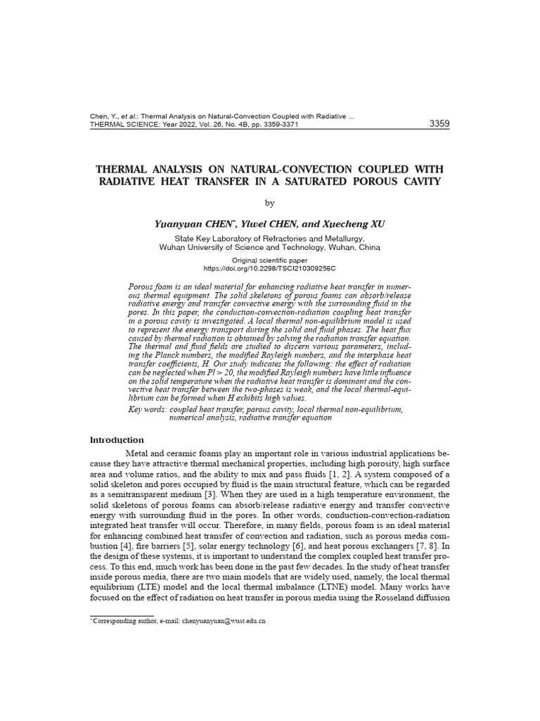 Thermal Analysis On Natural-Convection Coupled With | PDF | Heat ...
