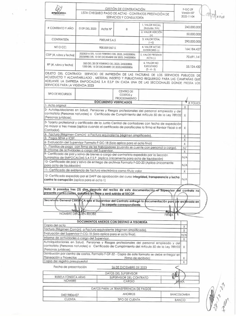 Acta 8 C 109 de 2023 | PDF
