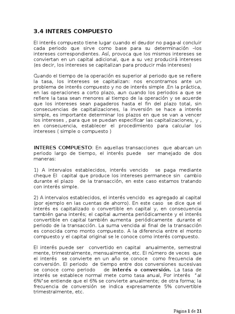 Interes Compuesto | PDF | Interés | Bancario