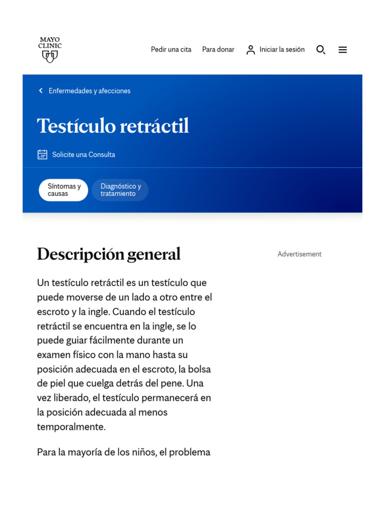 Testículo Retráctil | PDF