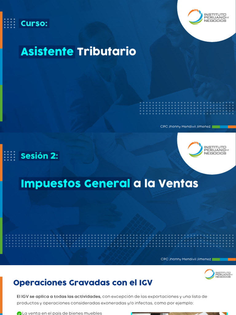 Sesion 2 - Asistente Tributario | Descargar gratis PDF | Impuestos | Bienes