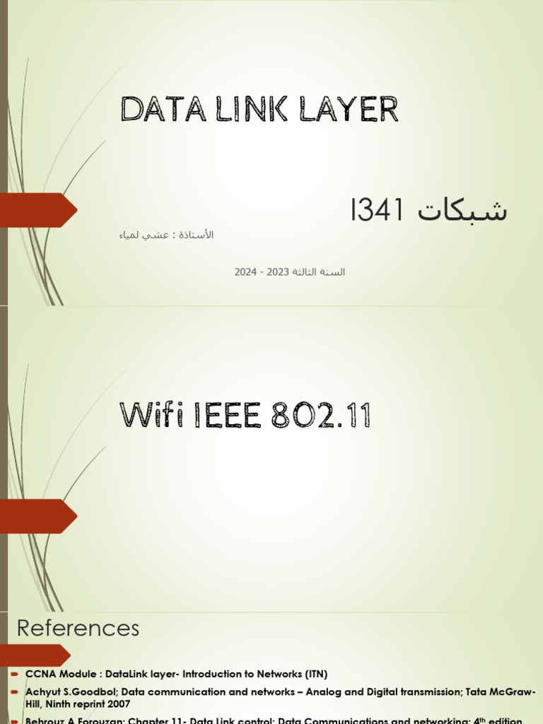 DataLinkLayer Wifi80211 | PDF | Physical Layer Protocols | Telecommunications