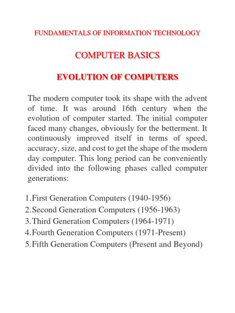 Fundamental of Computer | PDF | Art | Computers