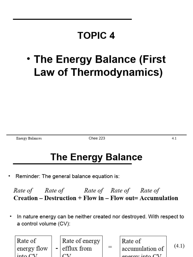 Energy Balance in Thermodynamics | PDF | Enthalpy | Turbine