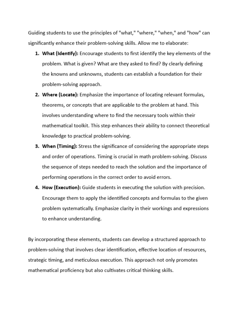 Problem Solving Technique Pdf Mathematics Interest