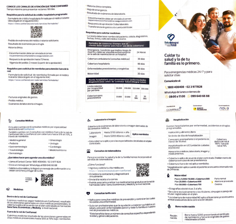 Guía de Servicios y Reembolsos Confiamed | PDF