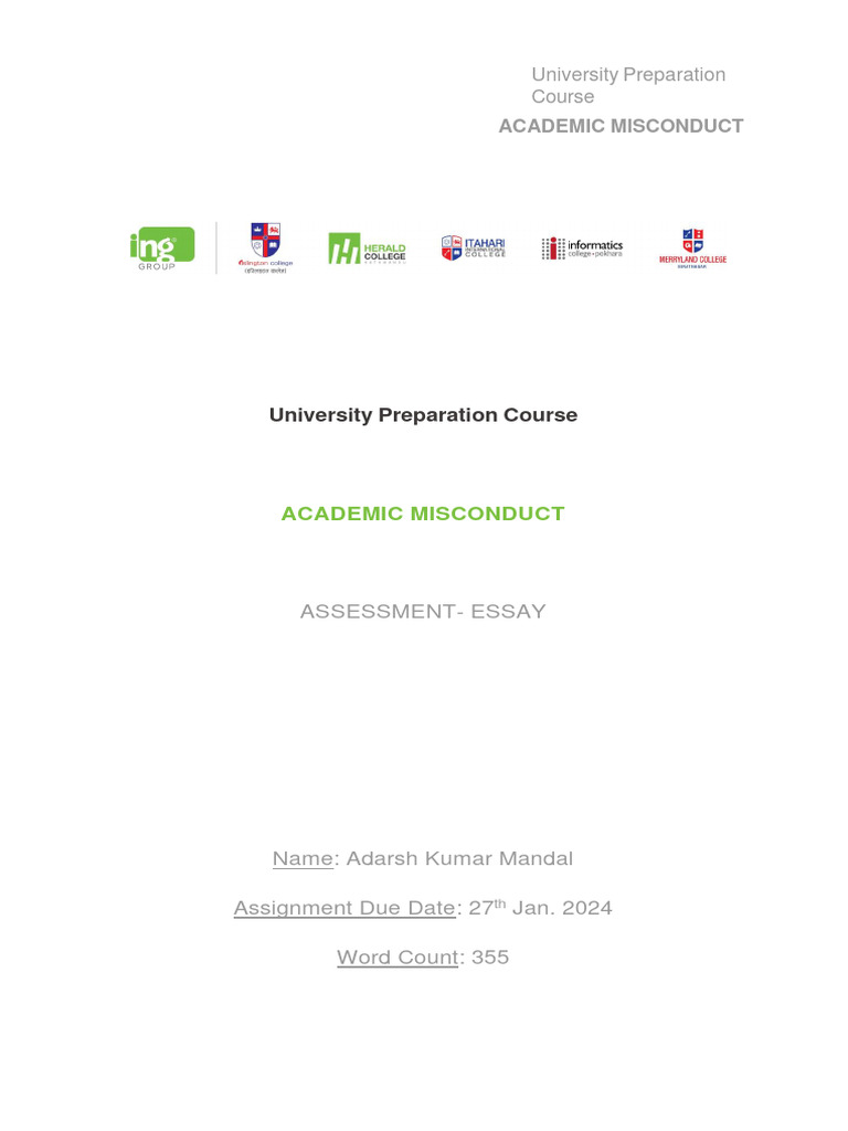 Academic Misconduct | PDF | Academic Dishonesty | Plagiarism