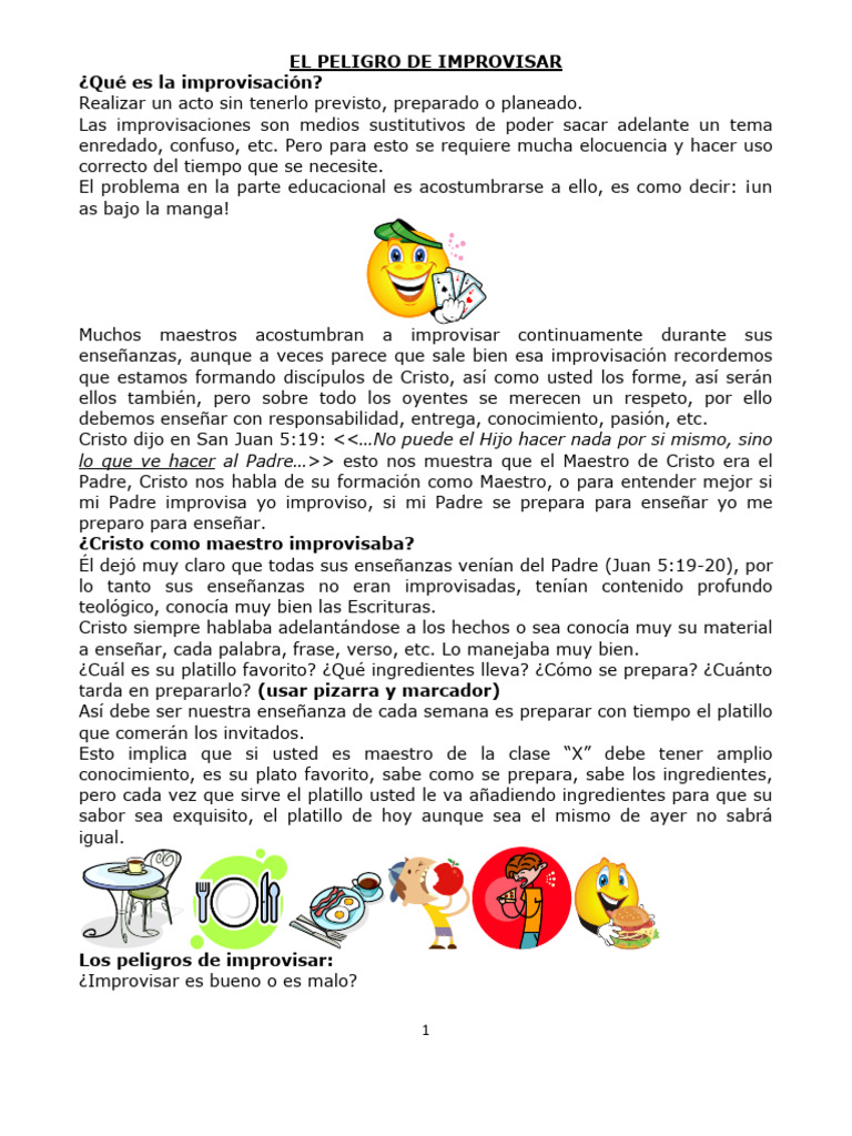 Qué es la improvisación | PDF | Cristo (título) | Aprendizaje