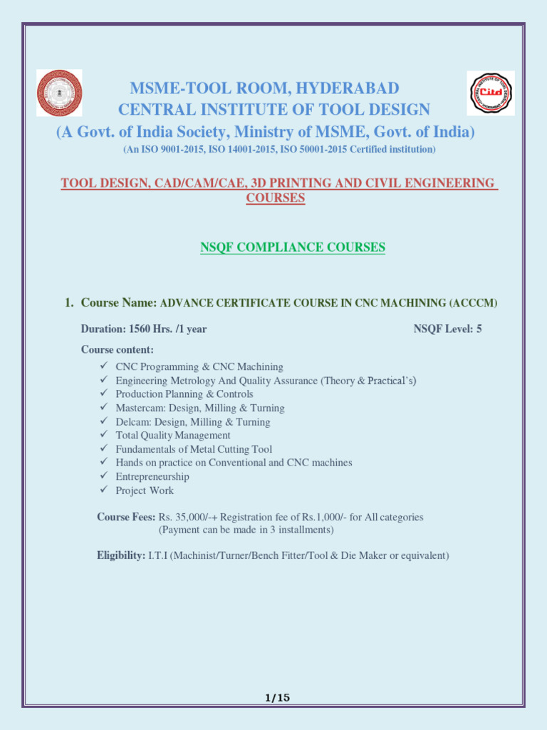 List of Courses For CADCAM Dept | PDF | 3 D Printing | Virtual Reality