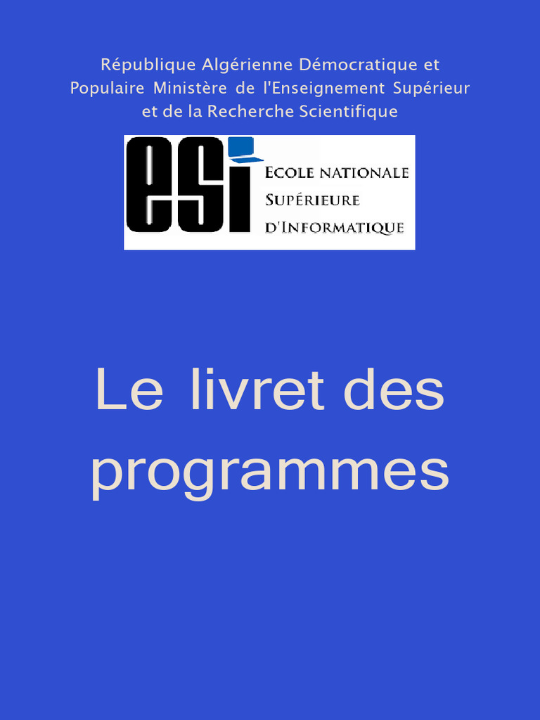 Livret Esi 1 | PDF