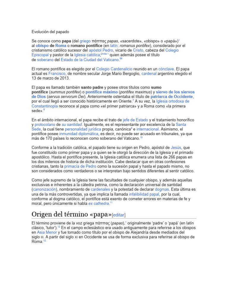 Evolución Del Papado | PDF | Papa | Religiones abrahámicas