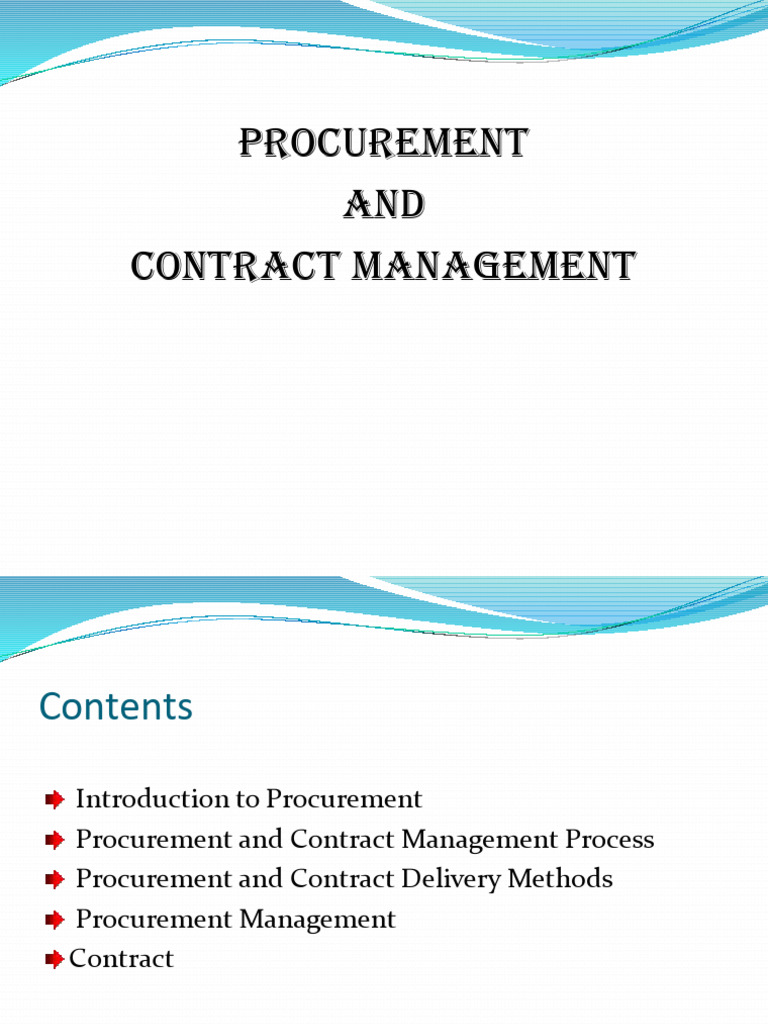 Procurement and Contract Management Guide | PDF | Finance & Money ...