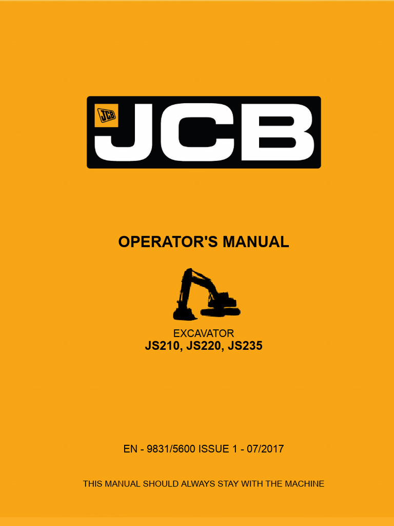 Manual JCB Escavadeira | PDF