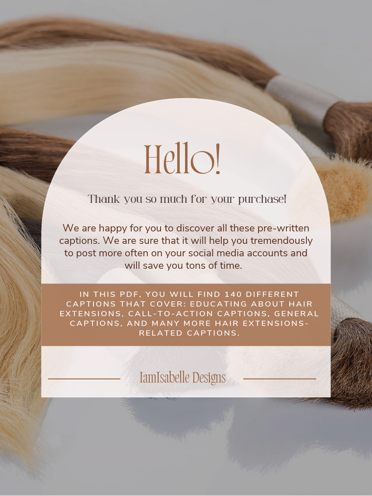 Hair Extensions Captions | PDF