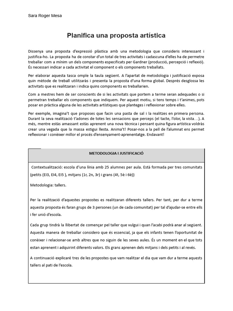 Act 2. Proposta Artística | PDF