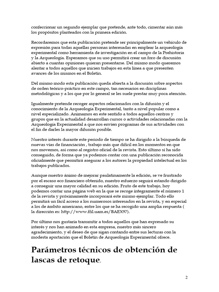 Parametros Tecnicos de Obtencion de Lasc | PDF | Arqueología