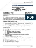 Grade 8 Transactional Writing Topics | PDF | Foreign Language Studies