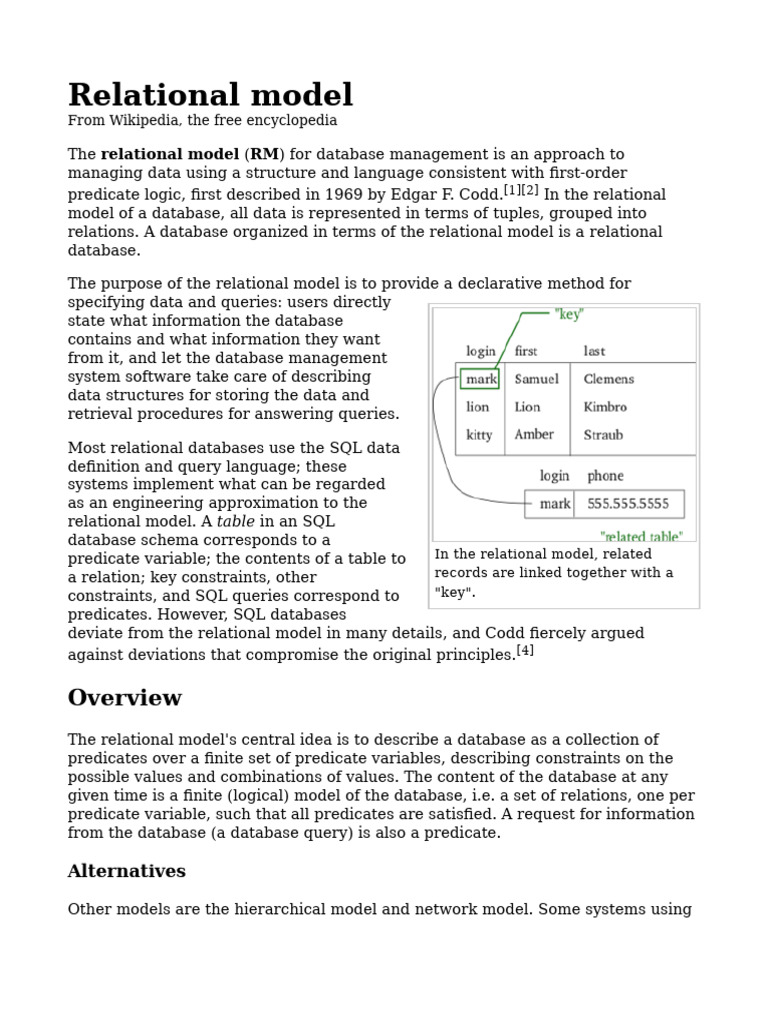 Relational Model | PDF | Relational Model | Relational Database Relational Model | PDF | Relational Model | Relational Database