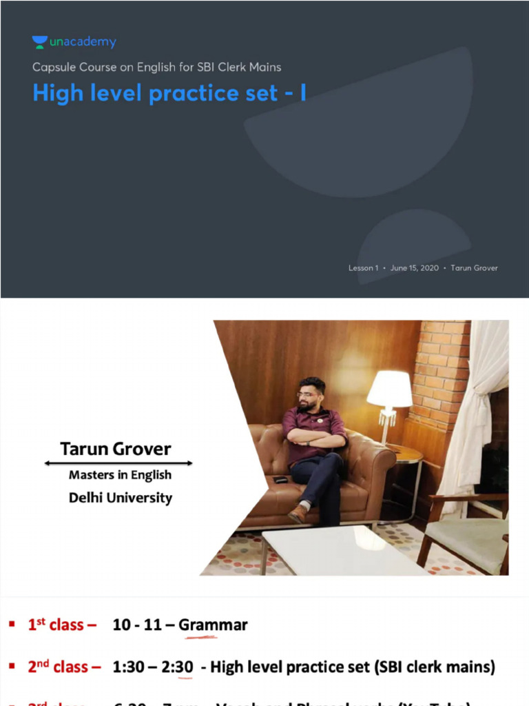 High Level Practice Set I With Anno | PDF