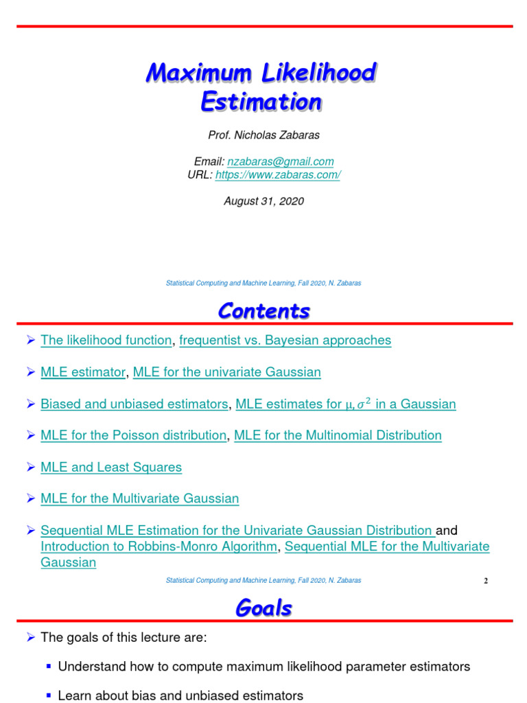 Lec8 MLE | PDF | Bias Of An Estimator | Estimator