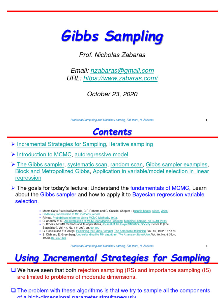 Lec30 GibbsSampling | PDF | Teaching Methods & Materials