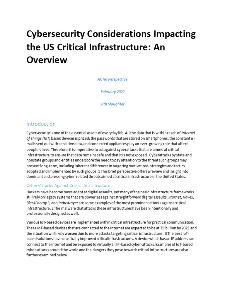 Cybersecurity Considerations | Download Free PDF | Security | Computer ...