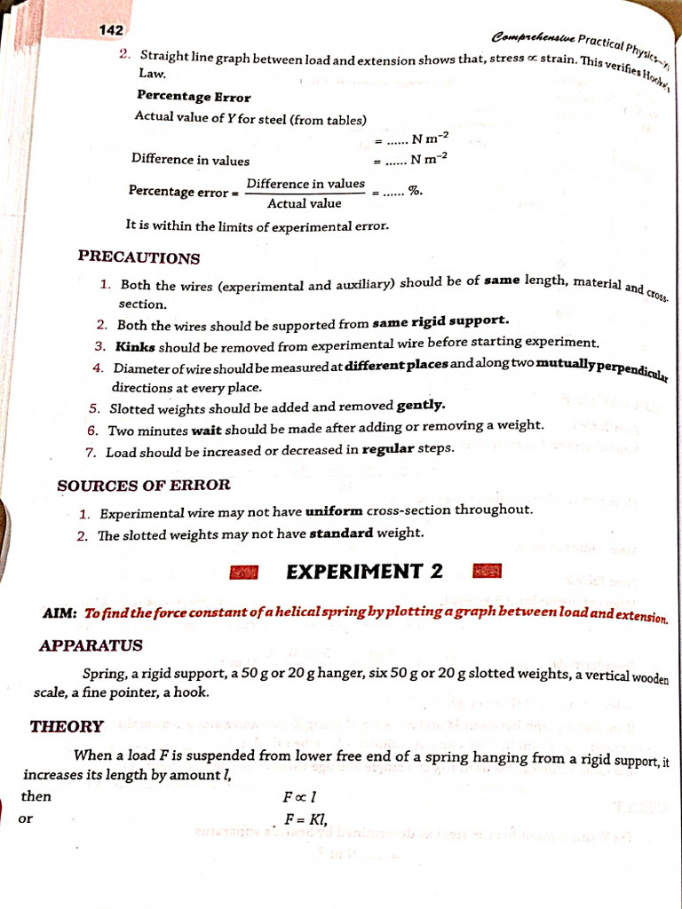 XI Physics Practicals and Activity | PDF