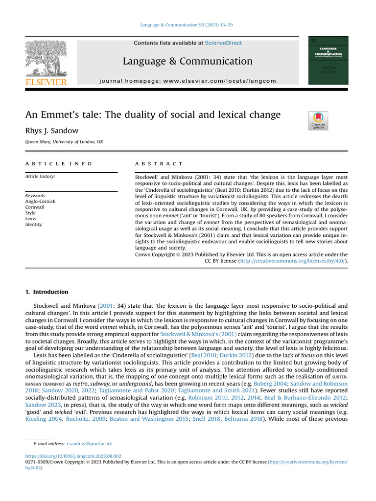 An Emmet S Tale The Duality of Social and Lexical 2023 Language ...