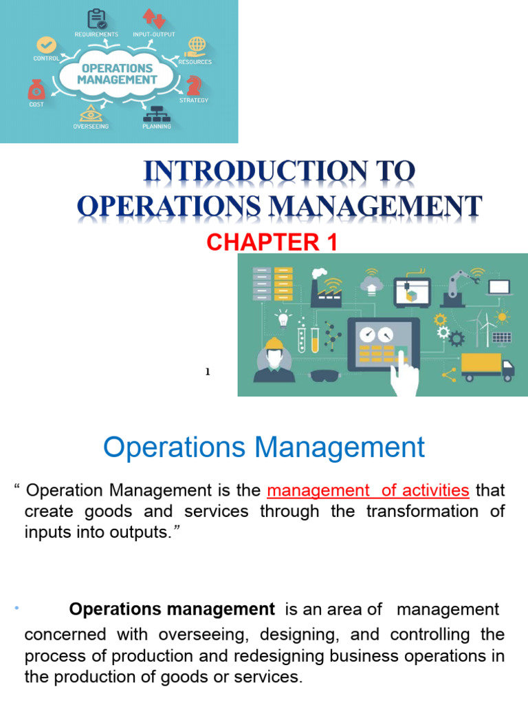 1 Operations Management Pdf Supply Chain Management Operations