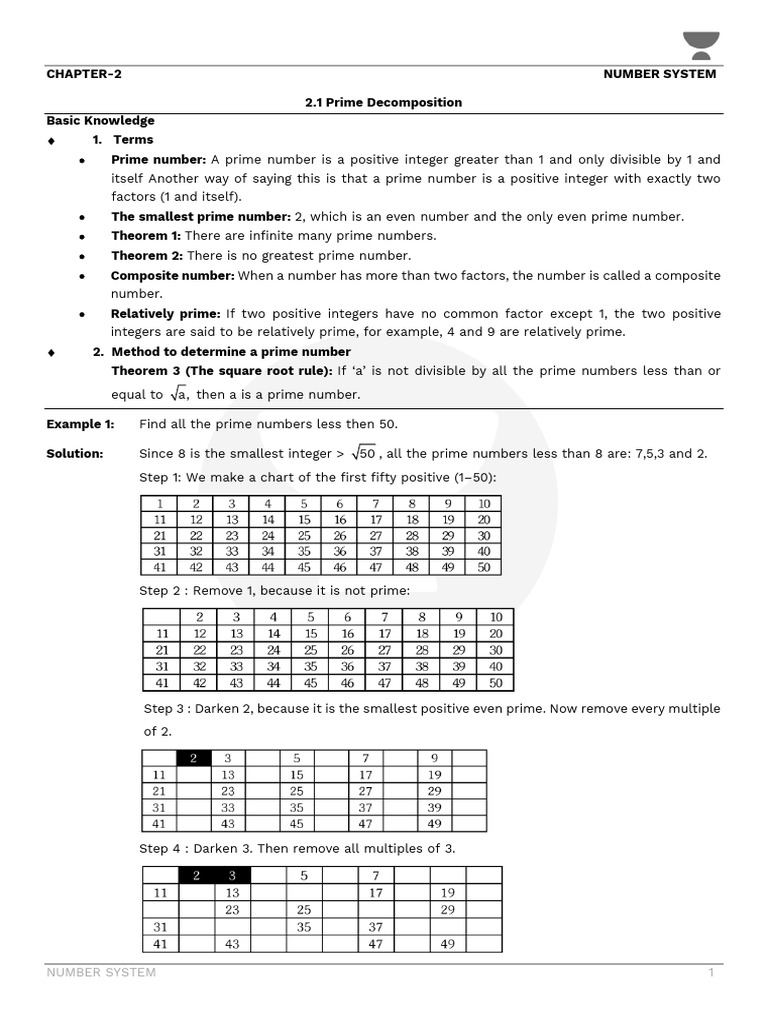 02 NumberSystemSheetFinal | PDF | Prime Number | Numbers
