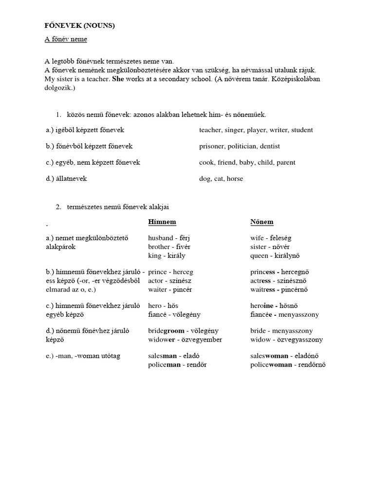 Angol Nyelvtan | PDF