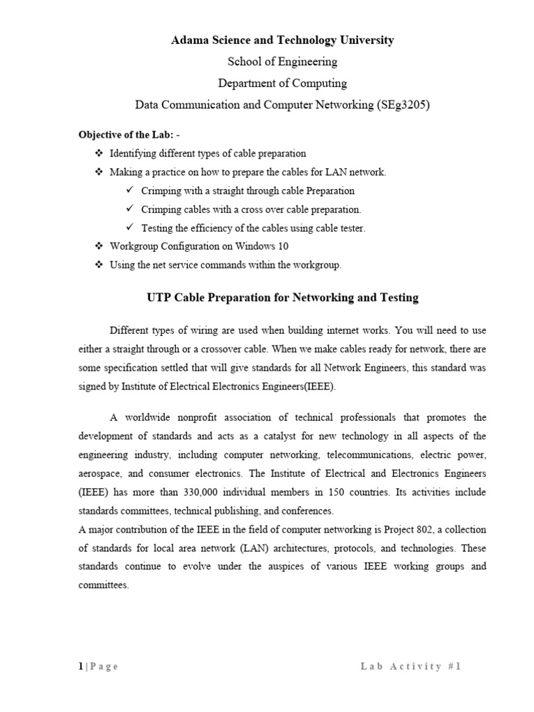 Lab 1 Manual | PDF | Computer Network | Command Line Interface