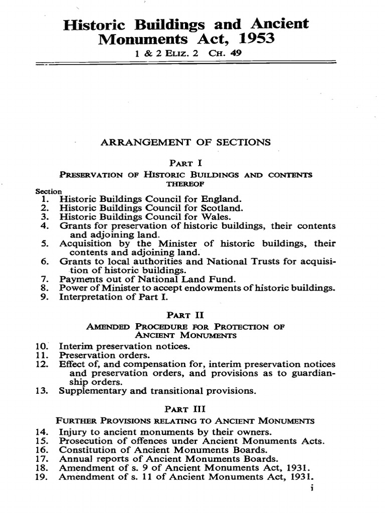 Historic Buildings and Monuments Act 1953 Ukpga - 19530049 - en | PDF ...