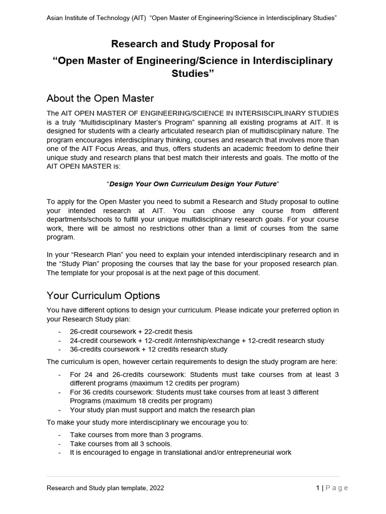 About The Open Master: Research and Study Proposal For "Open Master of ...