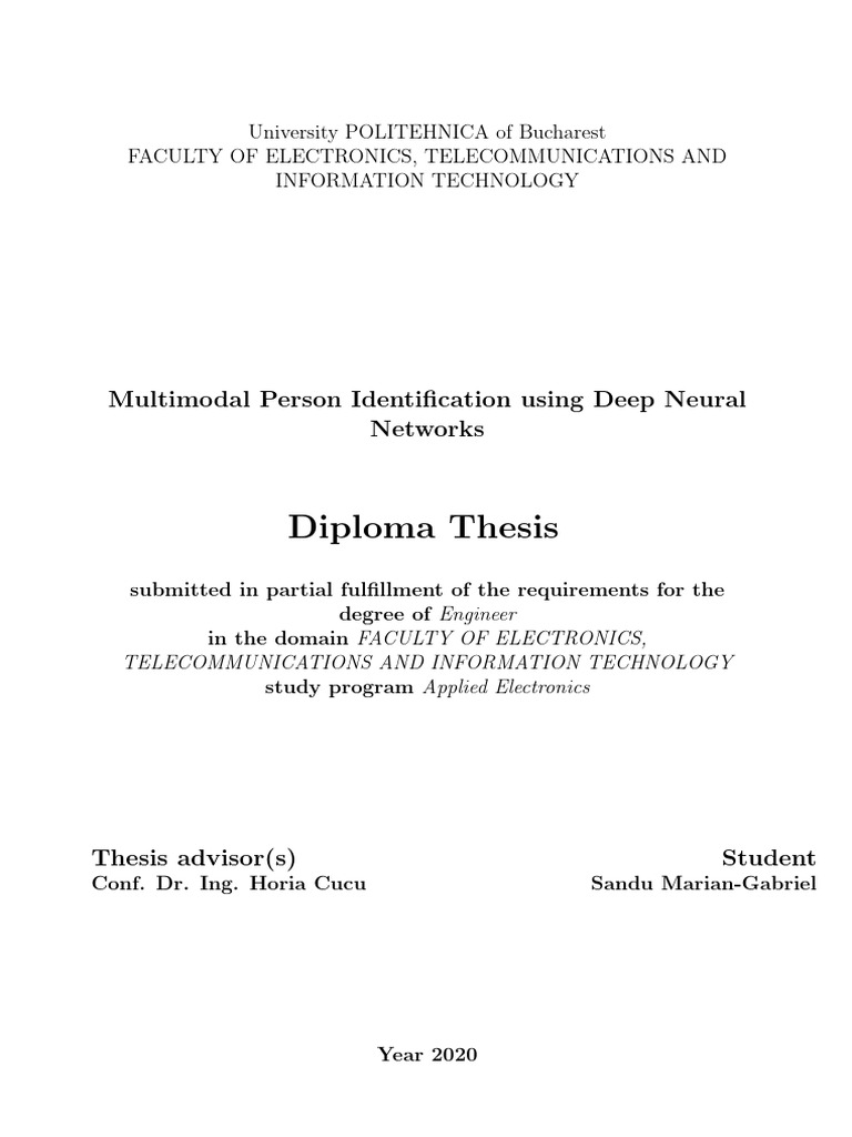 Sandu Marian-Gabriel2020 | PDF | Artificial Neural Network | Deep Learning