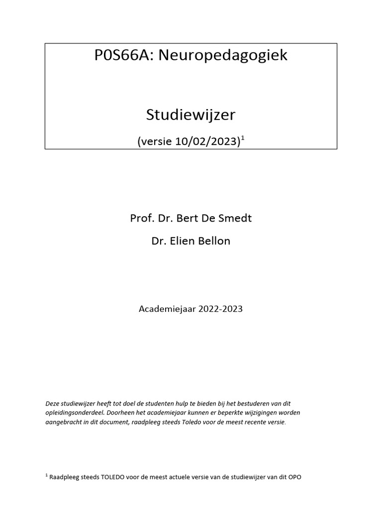 Studiewijzer Met Begrippenlijst | PDF