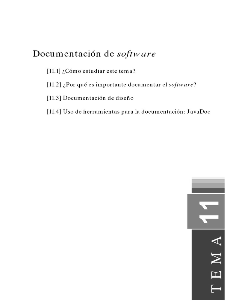Tema11 - DOCUMENTACION DE SOFTWARE | PDF | Software | Interfaz de usuario