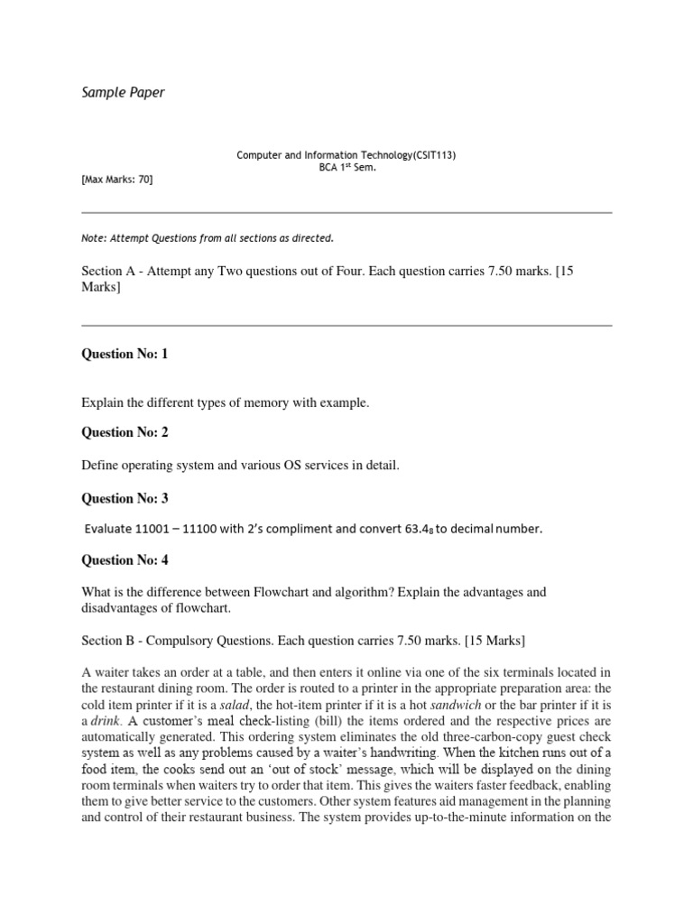 Computer and Information Technology | PDF