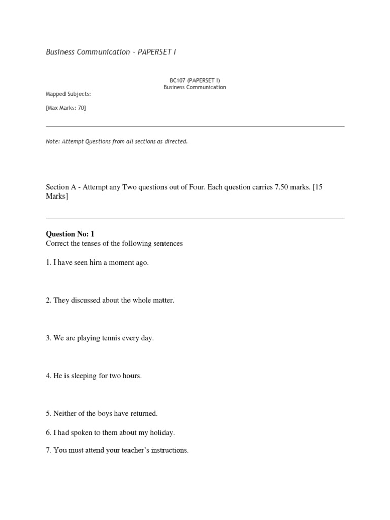 Business Communication - Sample | PDF | Communication | Human Communication