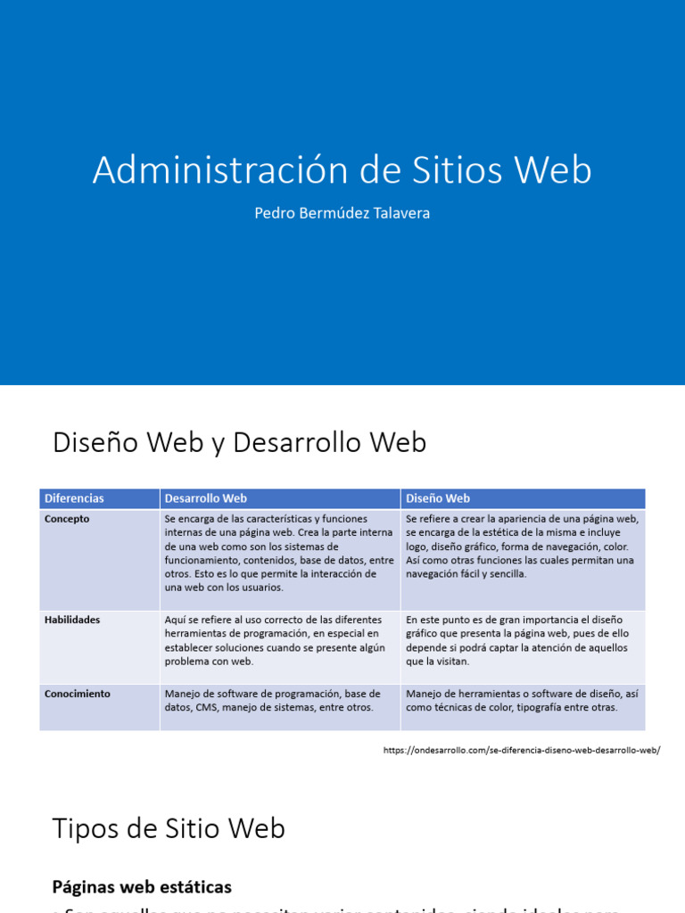 Administracion de Sitios Web | PDF