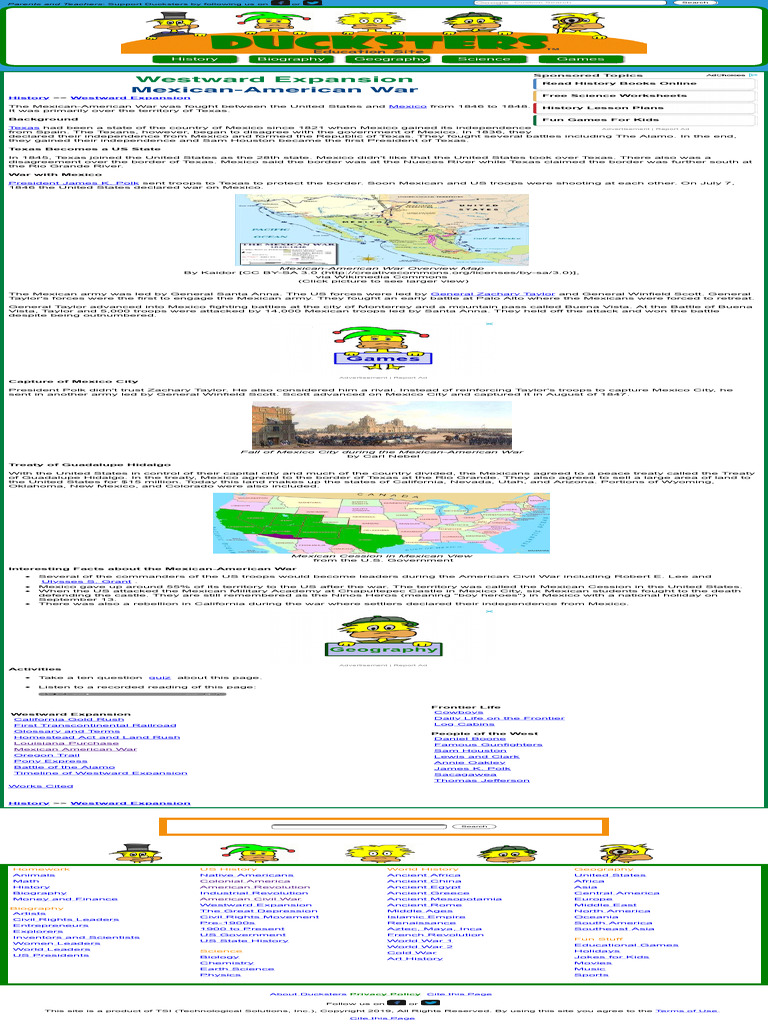 History Mexican-American War | PDF | Mexican–American War | The United ...